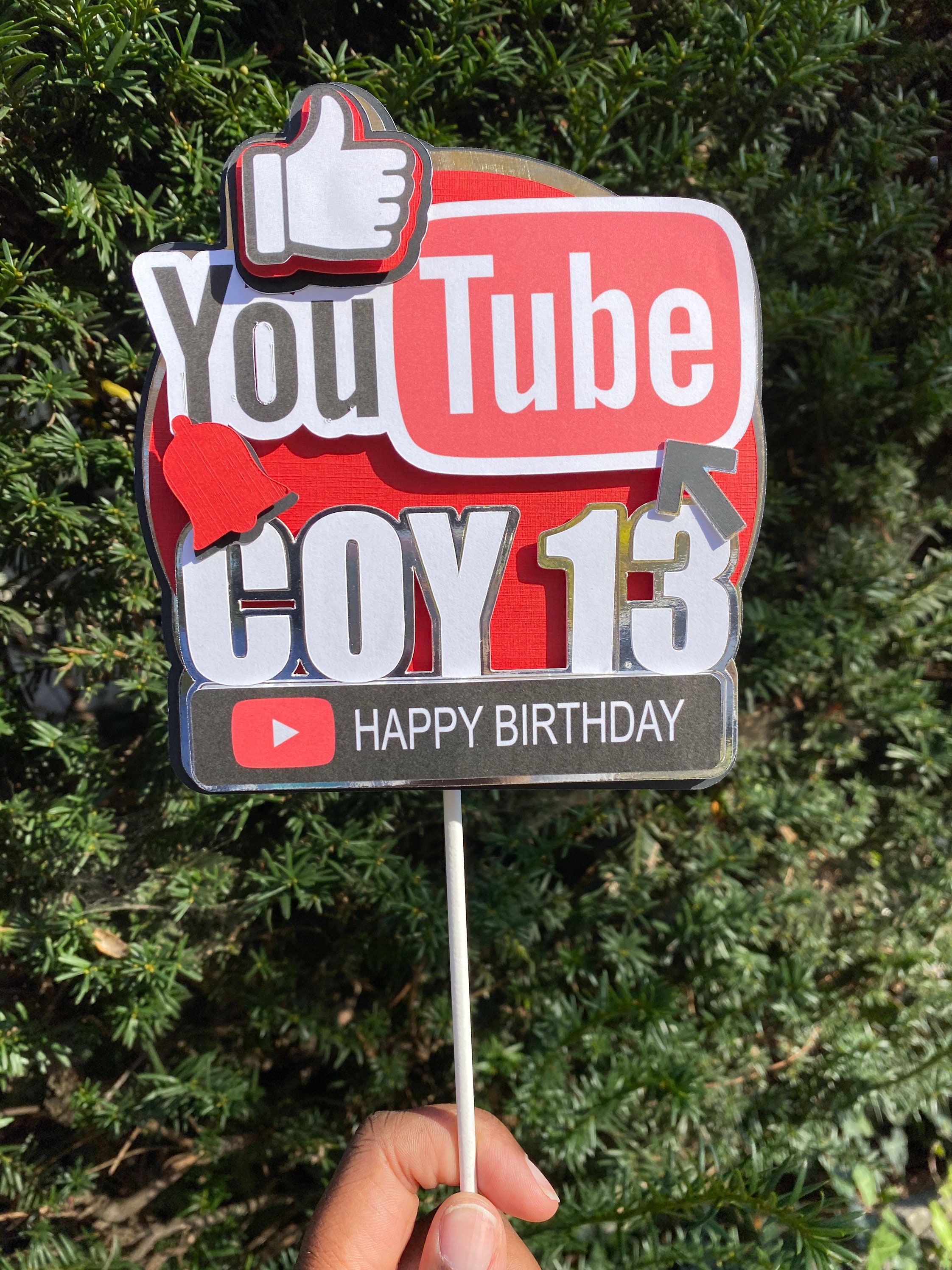 Youtube Cake Topper, Gamer Cake Topper, Social Media Cake Topper - Etsy
