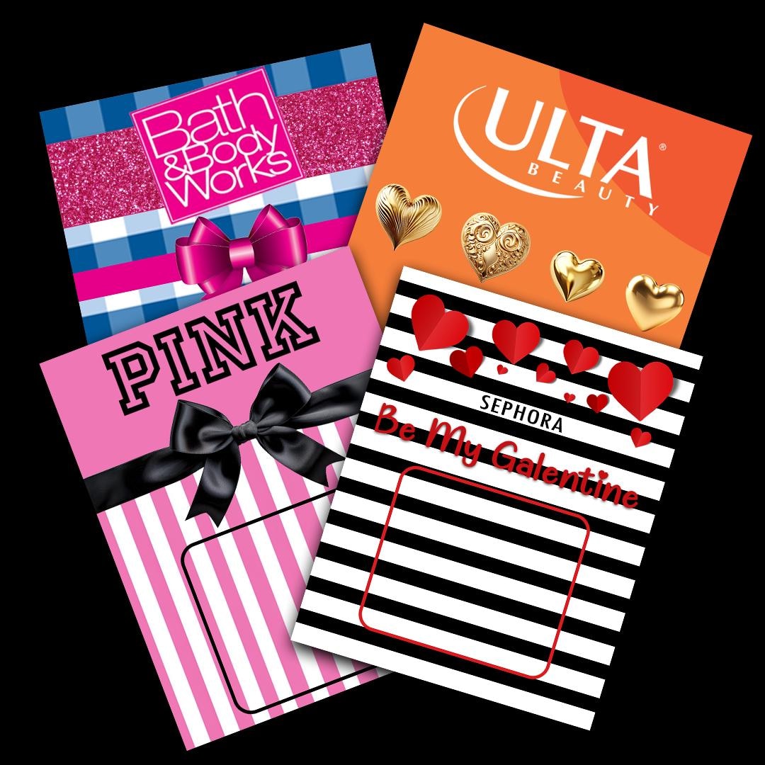 Valentine's Day Treat Card 11x17 (sephora, Bath and Body Works, VS and ...