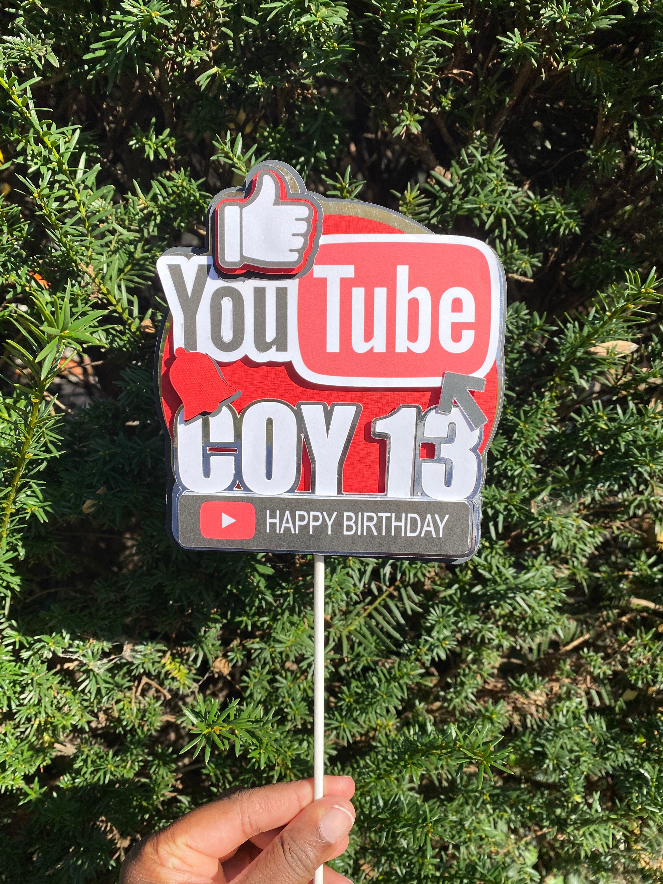 Youtube Cake Topper, Gamer Cake Topper, Social Media Cake Topper - Etsy