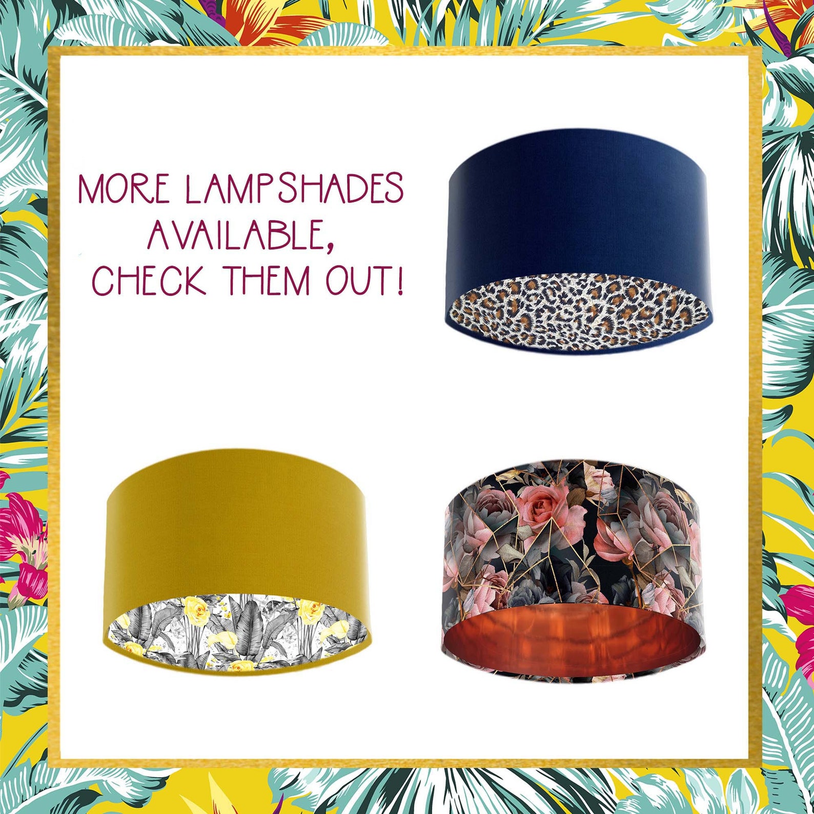 Hot Pink Velvet Lampshade With Flowers and Stripy Inner - Etsy