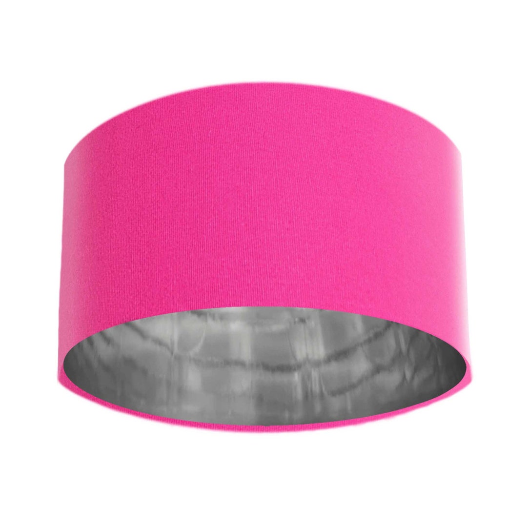 Hot Pink Velvet Lampshade With Metallic Mirror Silver Lining - Etsy