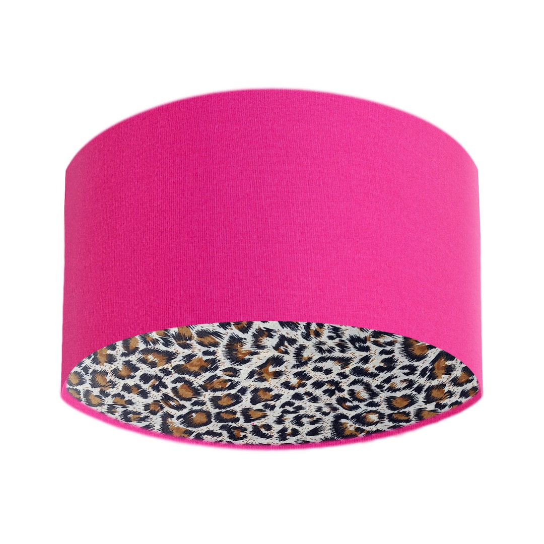 Hot Pink Velvet Lamp Shade With Leopard Print Lining - Etsy