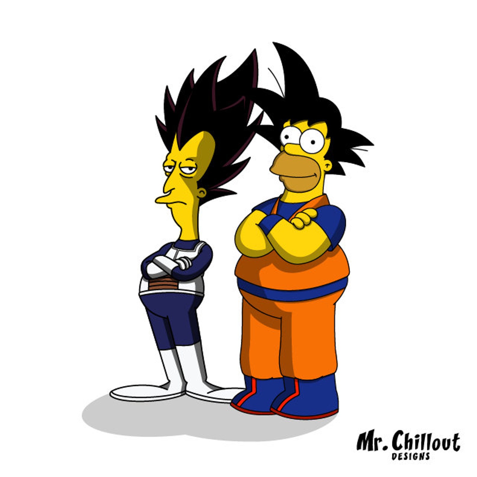 Saiyan Warrior Sticker Pack Homer x Goku Side Show Bob x | Etsy