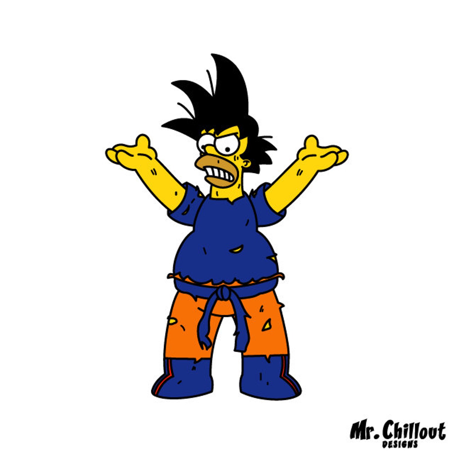 Homer x Goku Dragonball Z x The Simpsons Mashup Spirit | Etsy