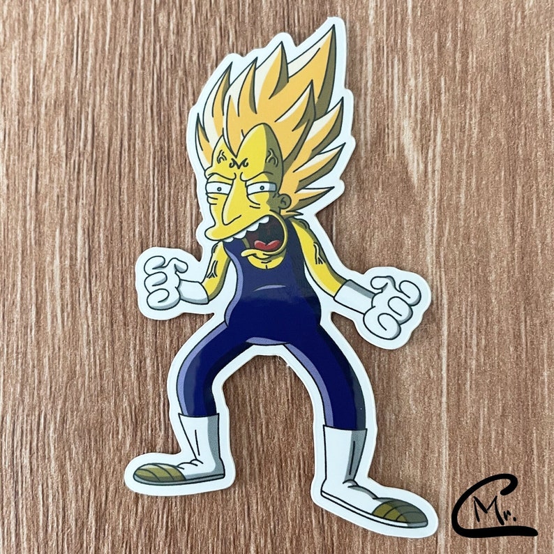 Side Show Bob X Majin Vegeta Sticker Dragonball Z X the Simpsons Mashup ...