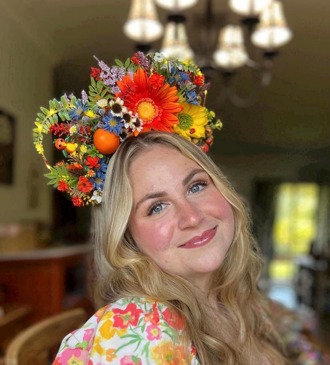 Classic Orange Bird Inspired Floral Mickey Ears/ Orange Bird Inspired ...