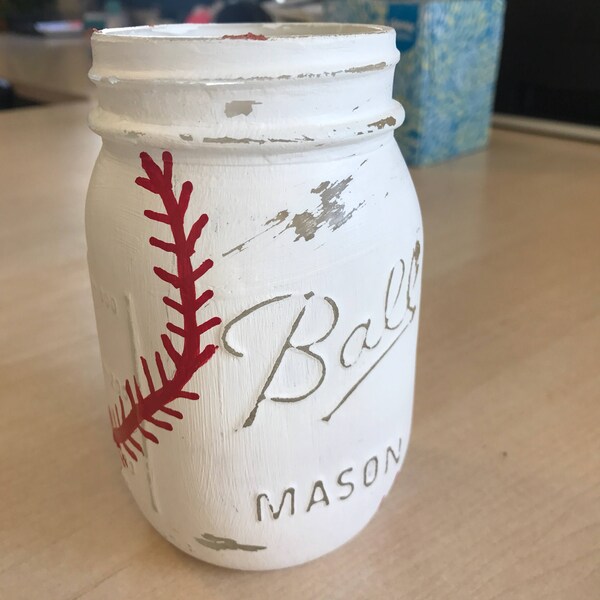 Baseball Mason Jar - Etsy