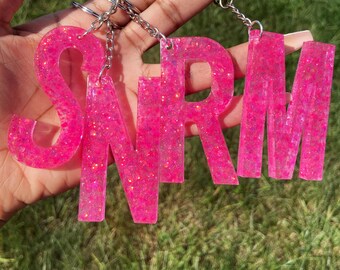 Hot Pink Keychain | Etsy