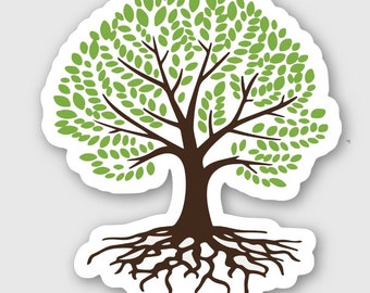 Tree With Roots Sticker - Etsy