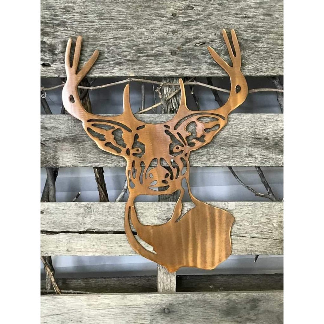 Buck Head Silhouette Metal Wall Art - Etsy