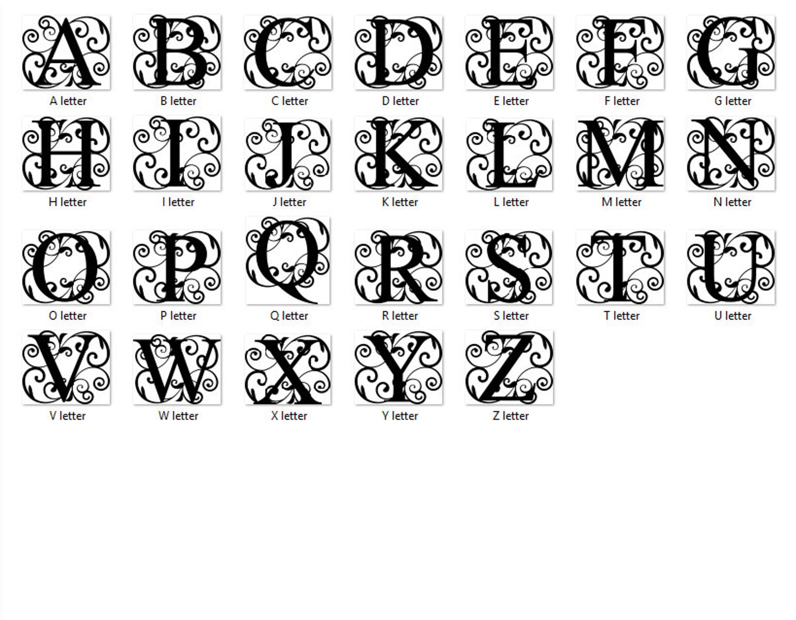 Decorative Letter Monogram Metal Wall Art | Etsy