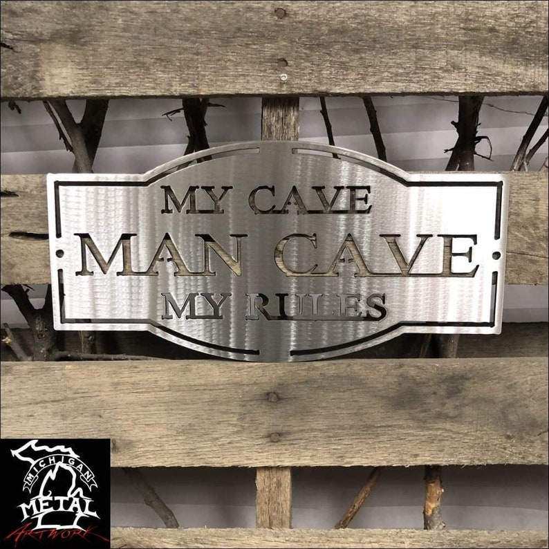 My Man Cave Metal Wall Art Sign | Etsy