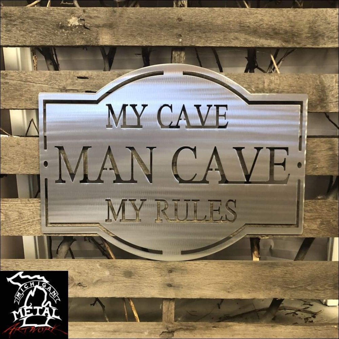 My Man Cave Metal Wall Art Sign - Etsy
