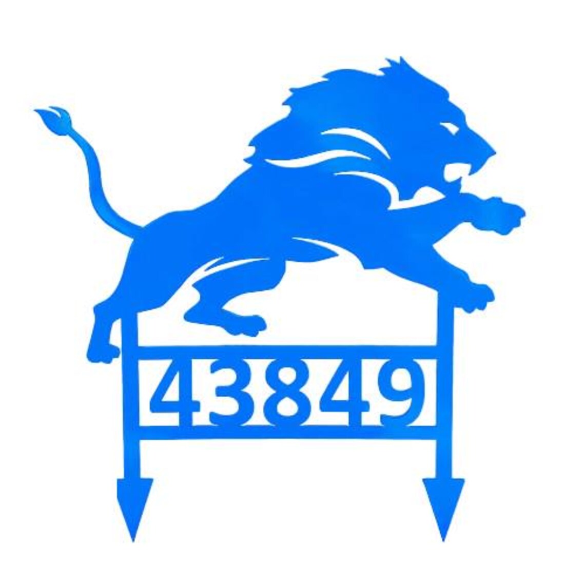 Detroit Lions Metal Yard Art & Custom Address Sign - Etsy