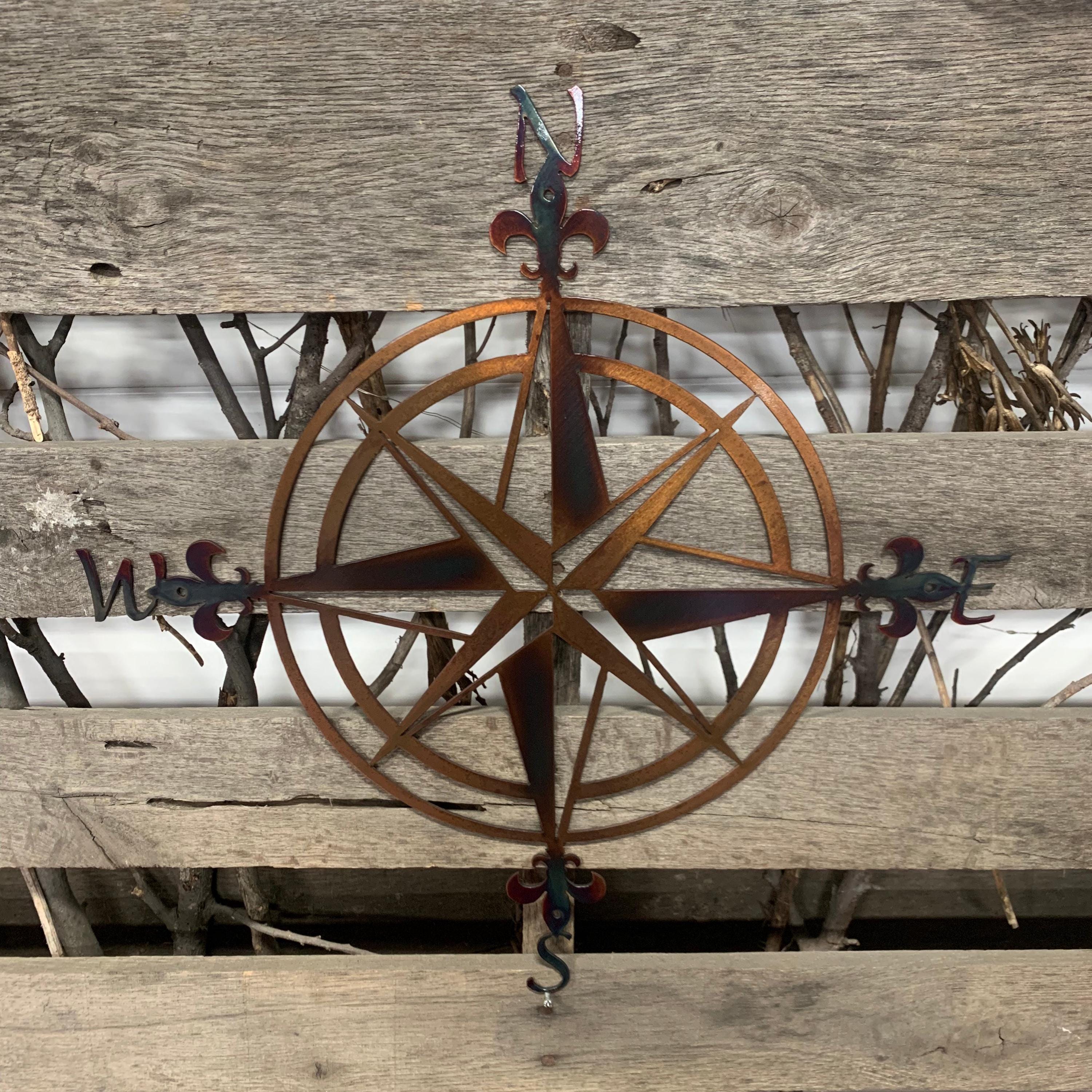 Vintage Nautical Compass Metal Wall Art - Etsy