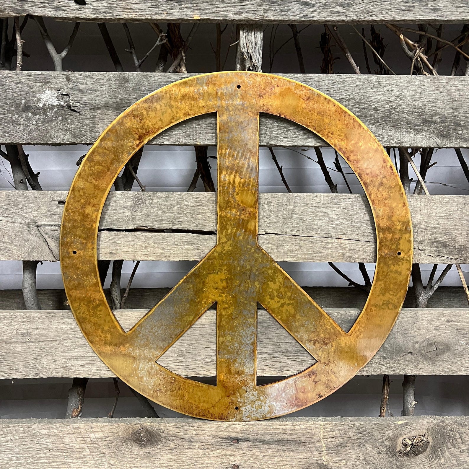 Peace Symbol Metal Wall Art - Etsy