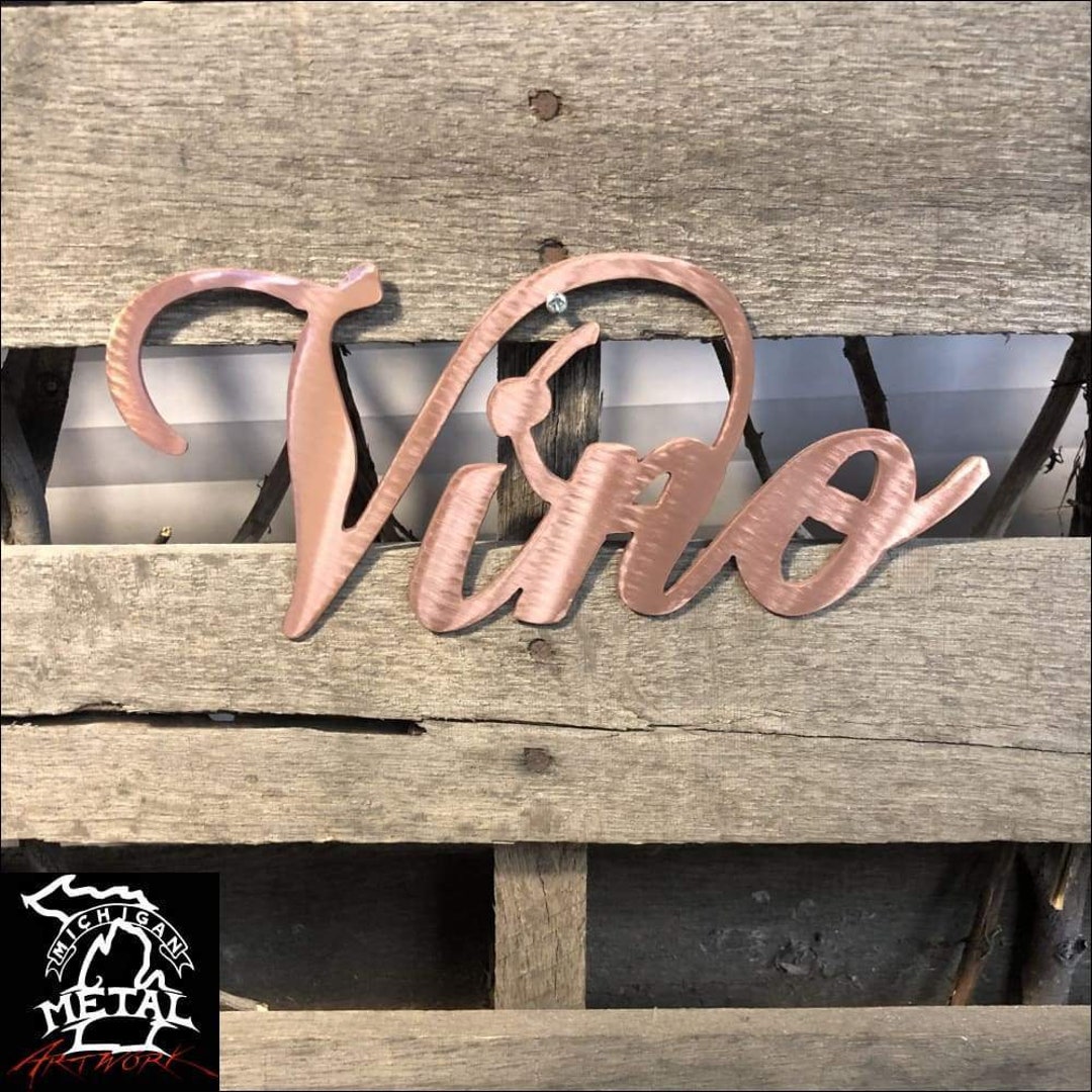 Vino Sign Metal Wall Art - Etsy