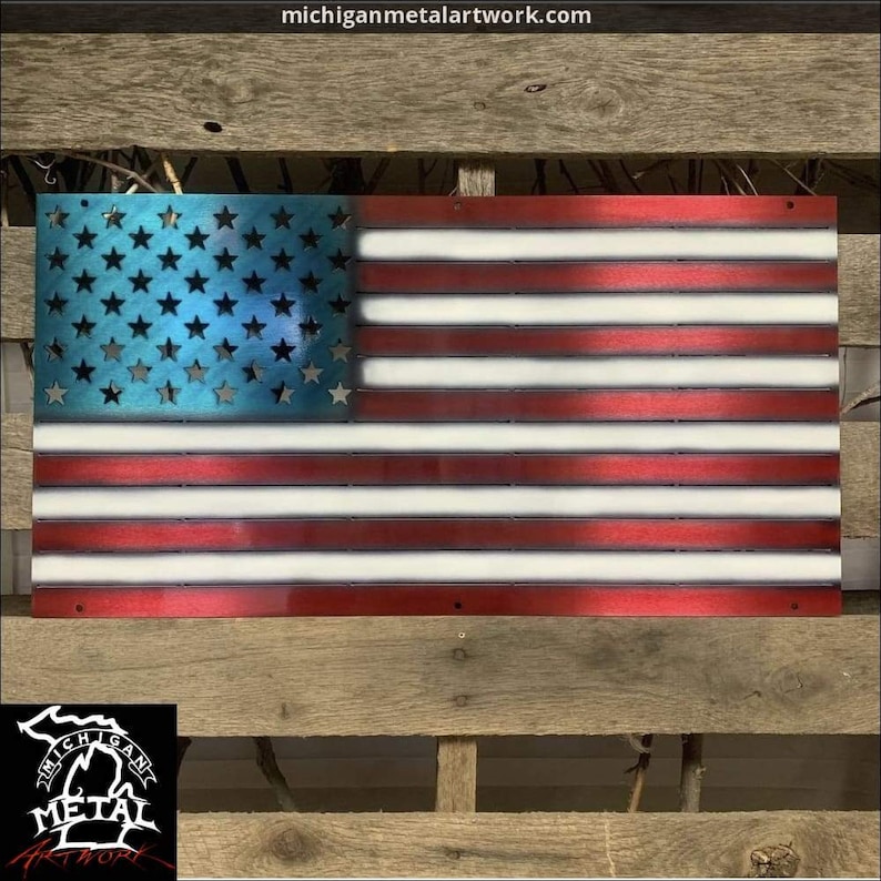 American Flag Metal Wall Art - Etsy