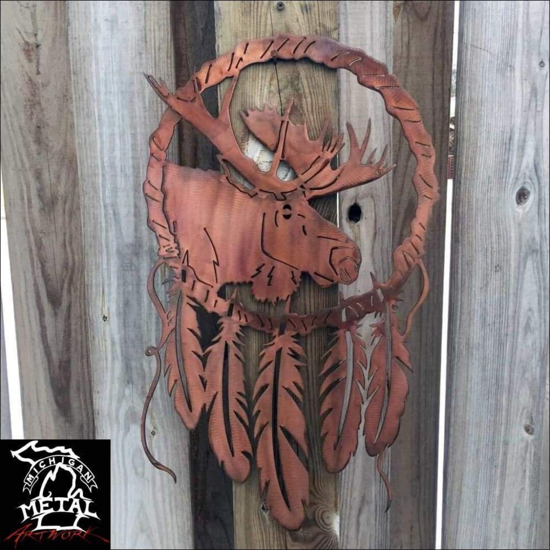 Moose Dream Catcher Metal Wall Art - Etsy