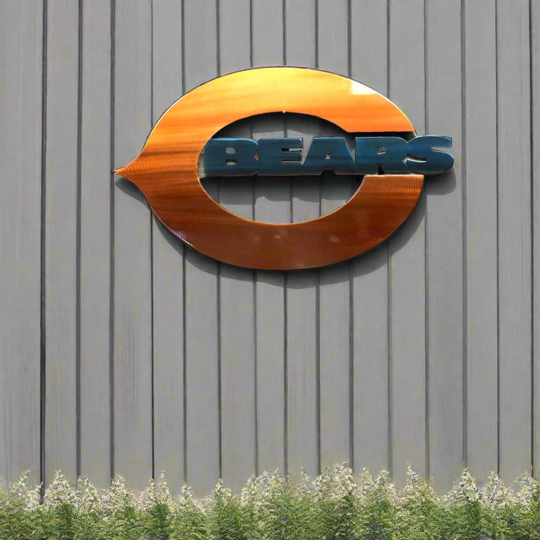 Chicago Bears Logo Metal Wall Art - Etsy