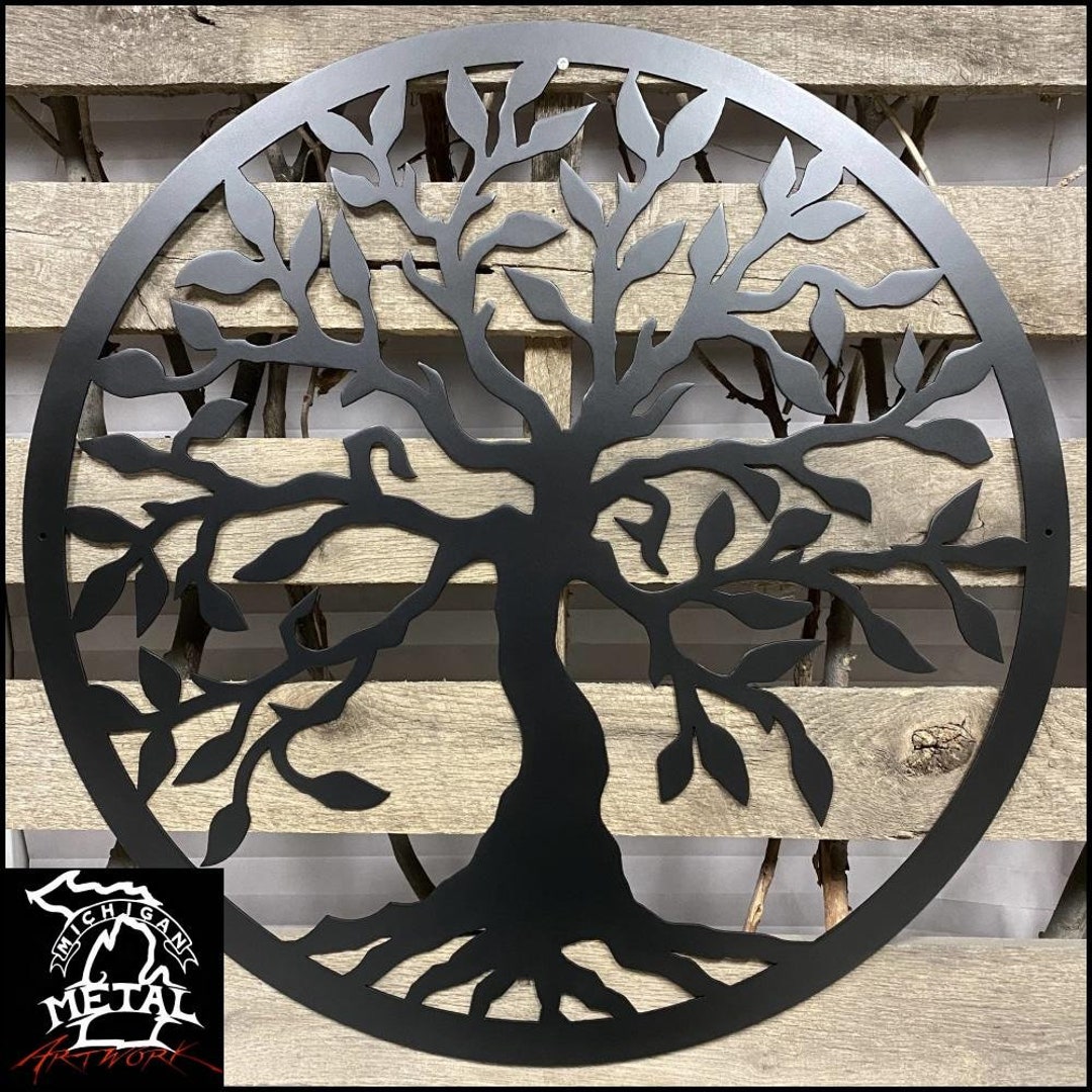 Modern Olive Tree of Life Metal Wall Art - Etsy