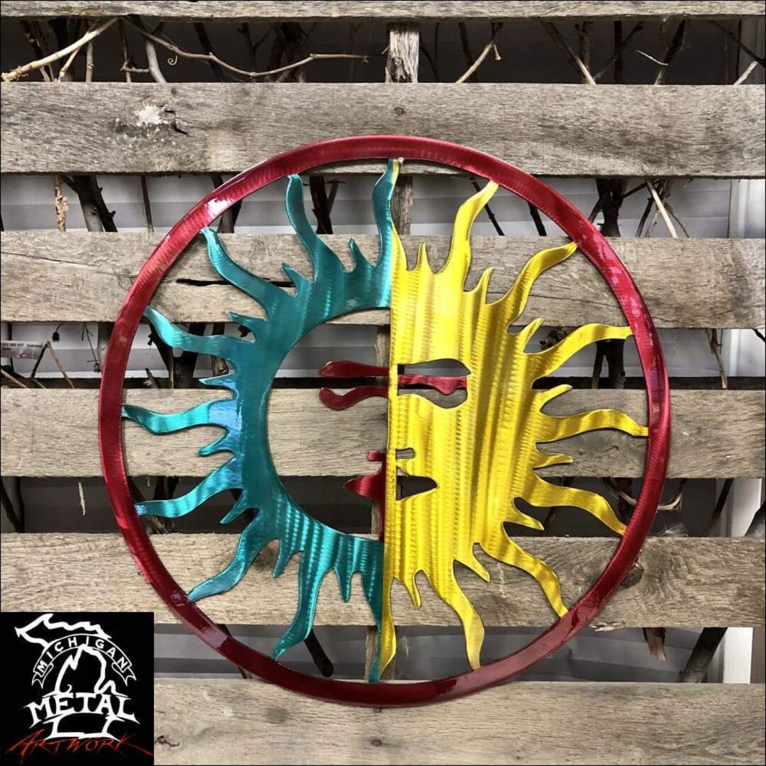 The Sun & Moon Metal Wall Art - Etsy