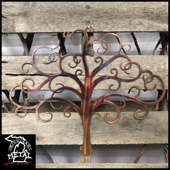 Curly Tree of Life Metal Wall Art | Etsy