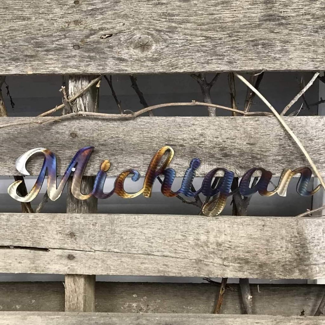 Michigan Metal Wall Art - Etsy
