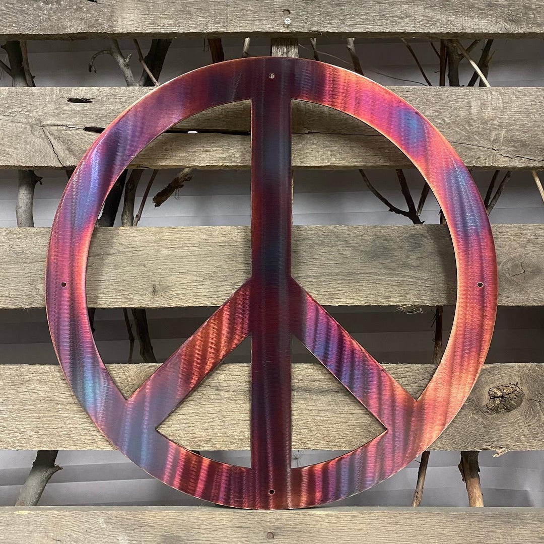 Peace Symbol Metal Wall Art - Etsy