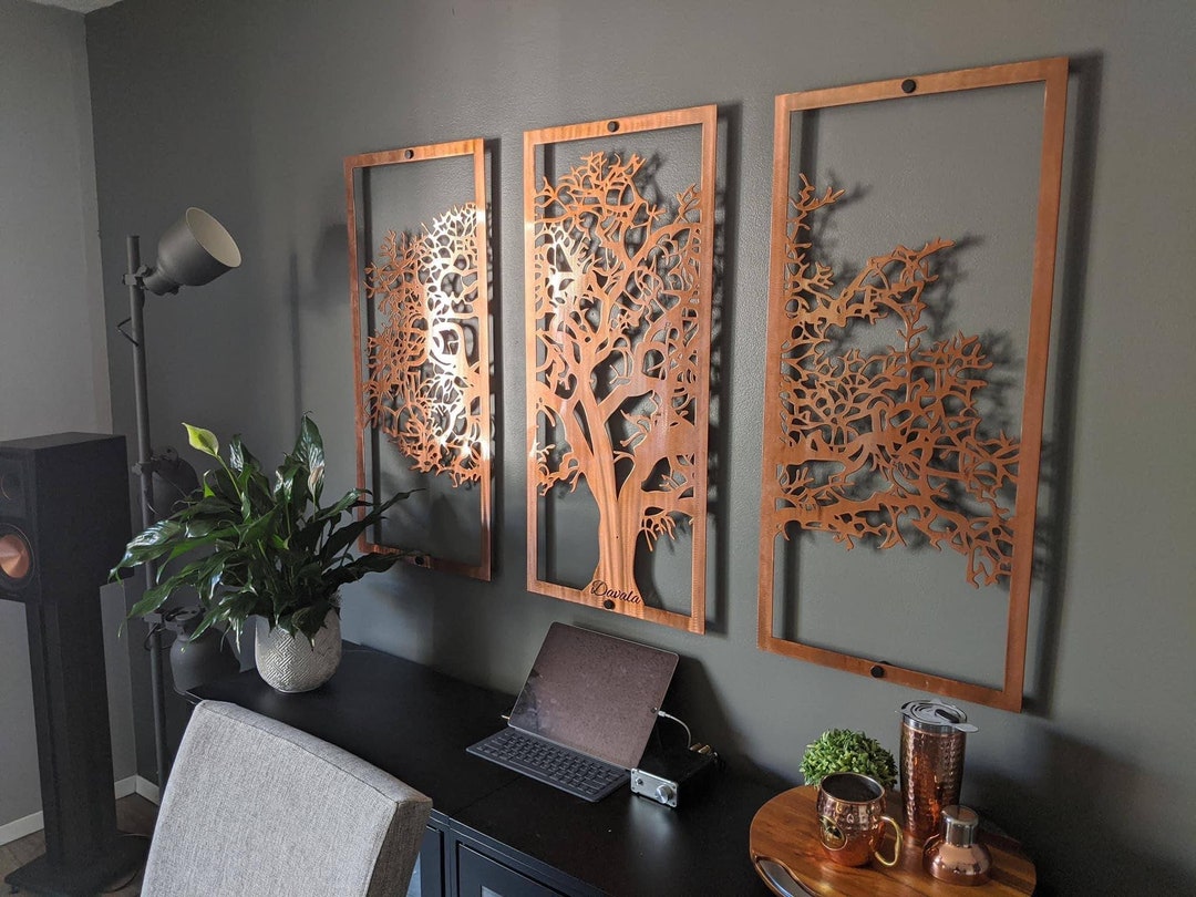 Tree of Life 3 Panel Metal Wall Art - Etsy