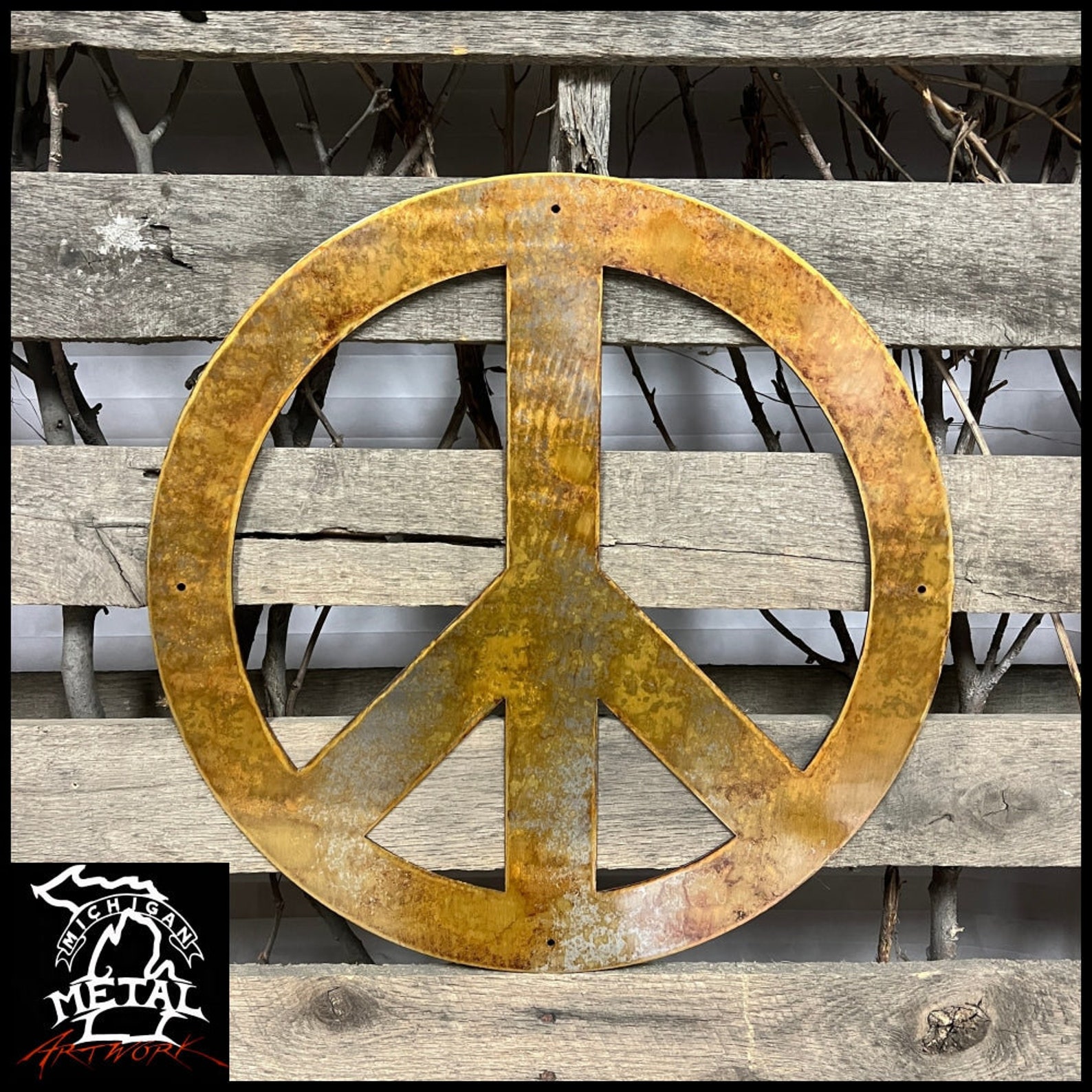 Peace Symbol Metal Wall Art - Etsy