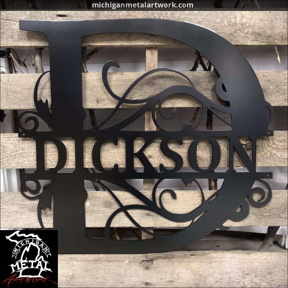 Regal Split Letter Monogram Metal Wall Art | Etsy