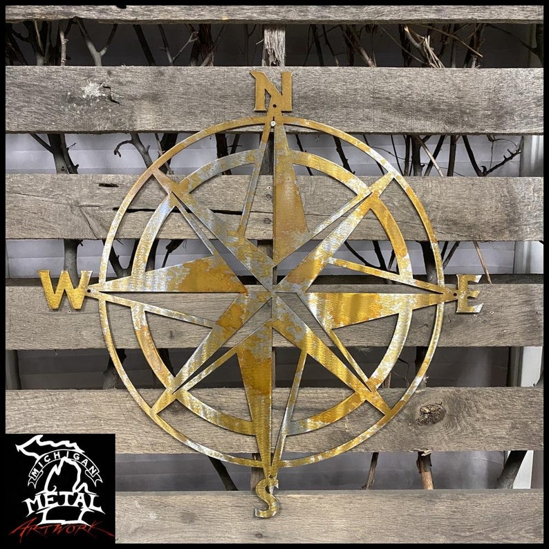 Nautical Compass Rose Metal Wall Art - Etsy