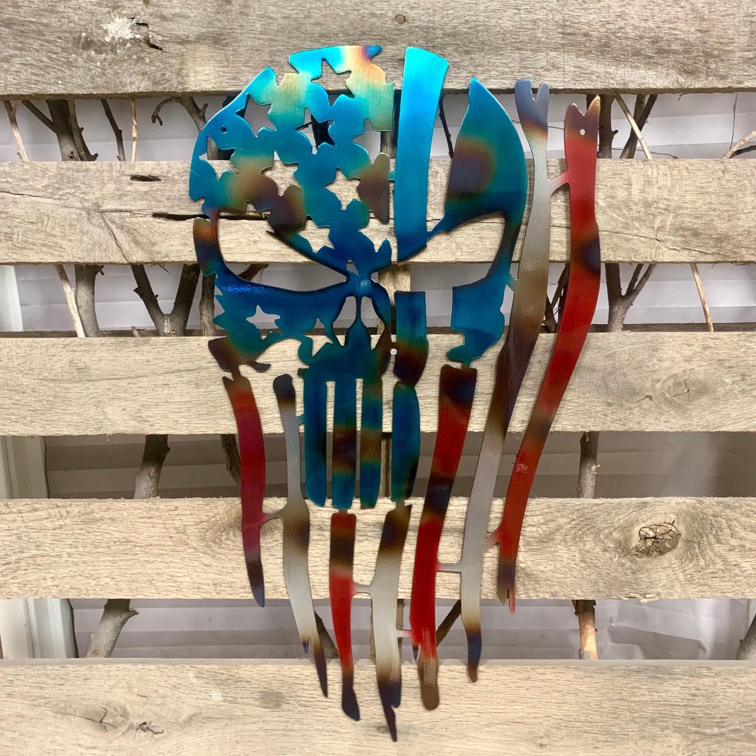 Punisher Flag Metal Wall Art - Etsy