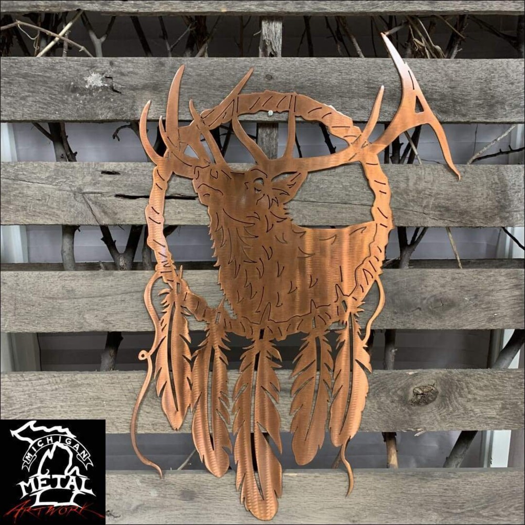 Bull Elk Dream Catcher Metal Wall Art - Etsy