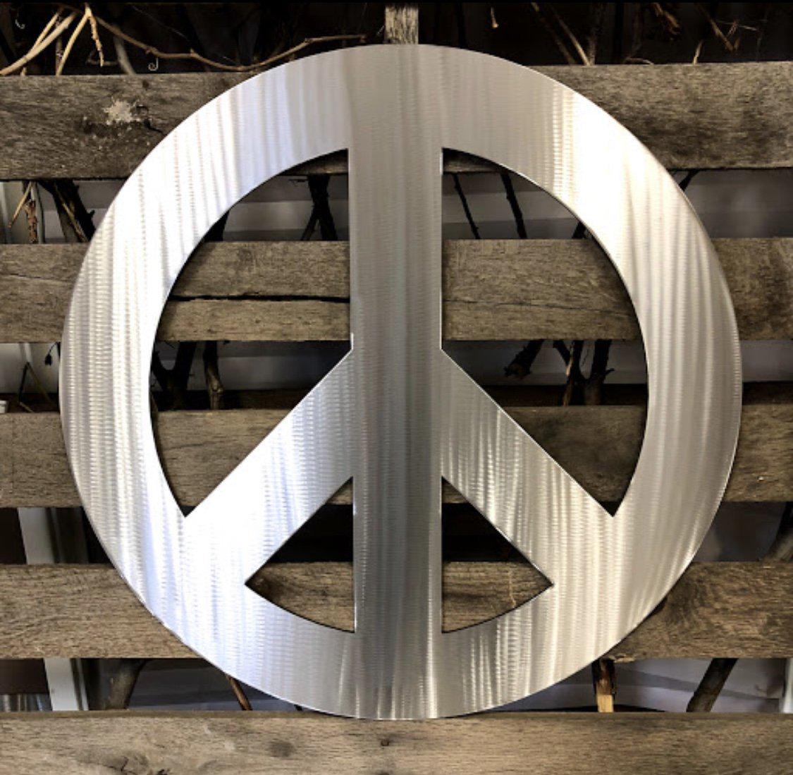 Peace Symbol Metal Wall Art - Etsy