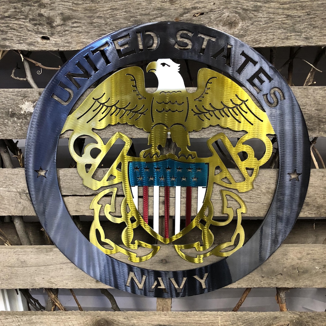 United States Navy Metal Wall Art Logo - Etsy