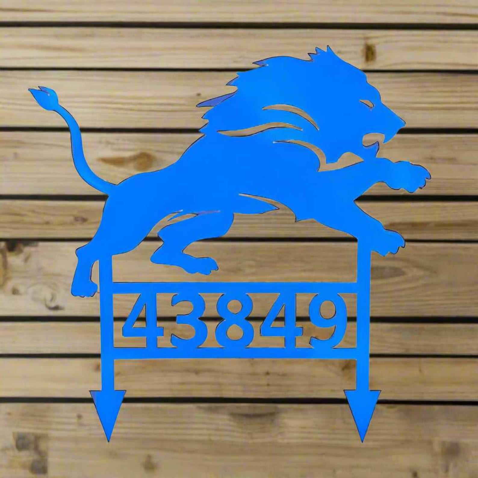 Detroit Lions Metal Yard Art & Custom Address Sign - Etsy