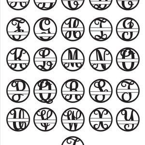 Circle Split Letter Monogram Metal Wall Art - Etsy