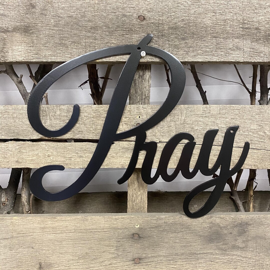 Pray Metal Wall Art - Etsy