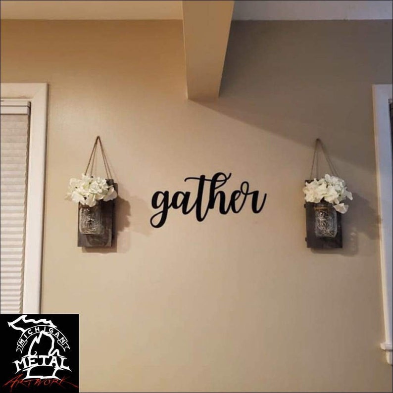 Gather Cursive Metal Wall Art - Etsy