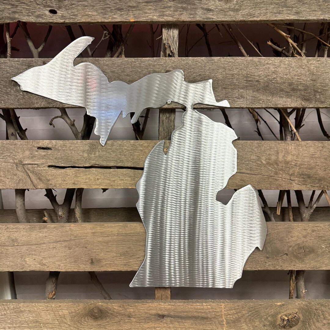 State of Michigan Metal Wall Art - Etsy
