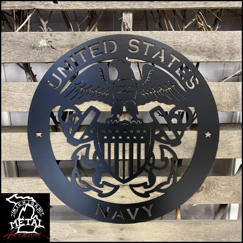 United States Navy Metal Wall Art Logo - Etsy