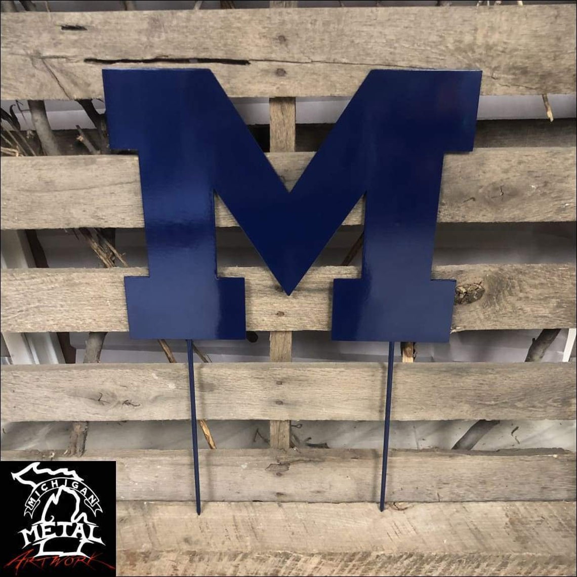 Michigan Wolverines Metal Yard Art | Etsy