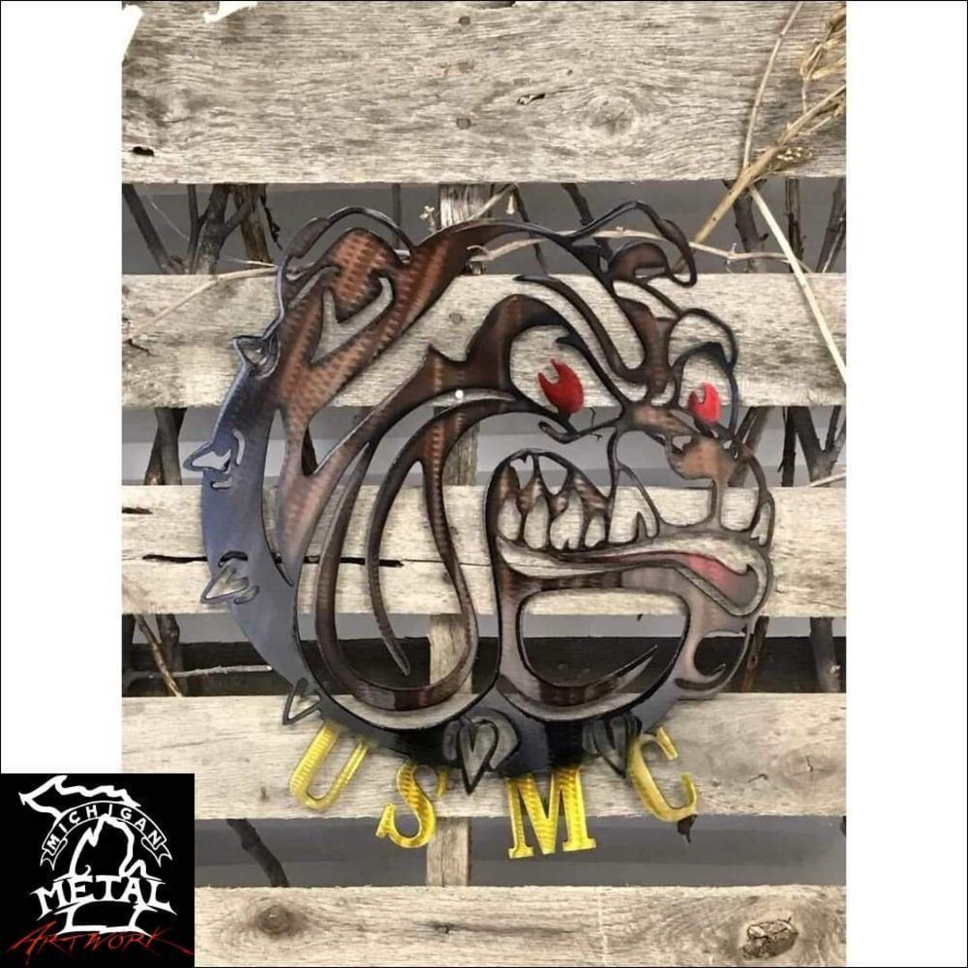 USMC Devildog Metal Wall Art - Etsy