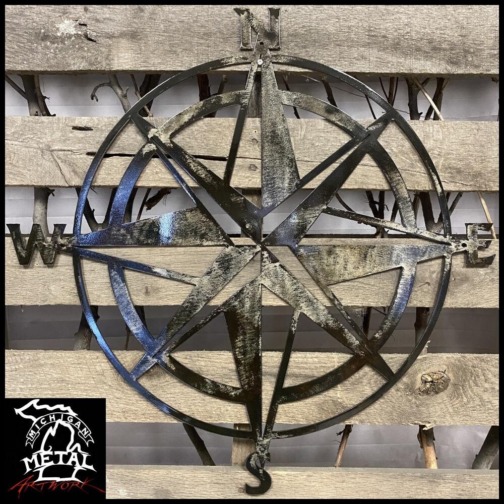 Nautical Compass Rose Metal Wall Art - Etsy