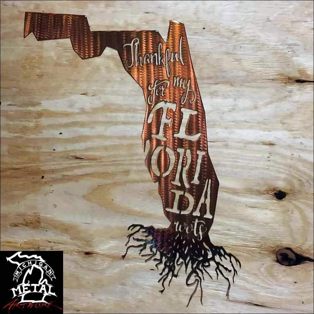 Thankful for My Florida Roots Metal Wall Art - Etsy
