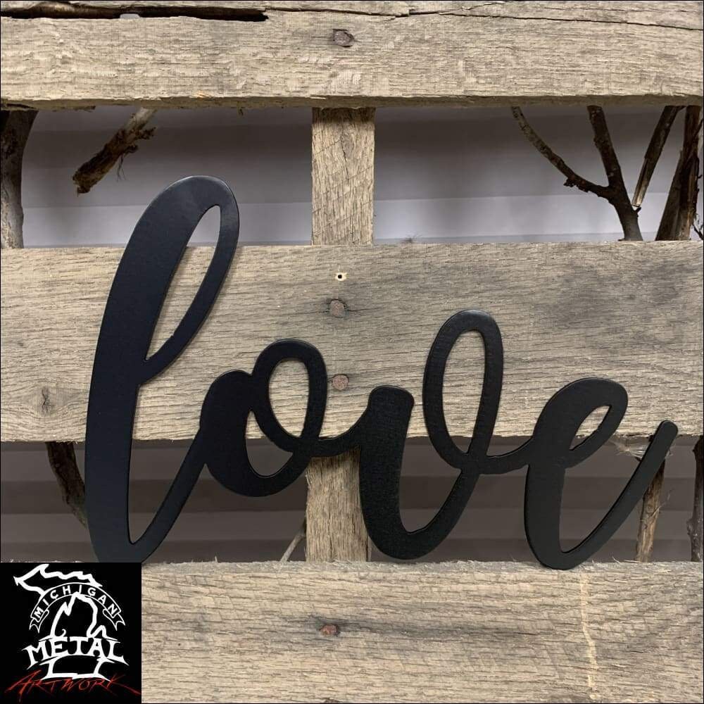 Love Cursive Metal Wall Art - Etsy