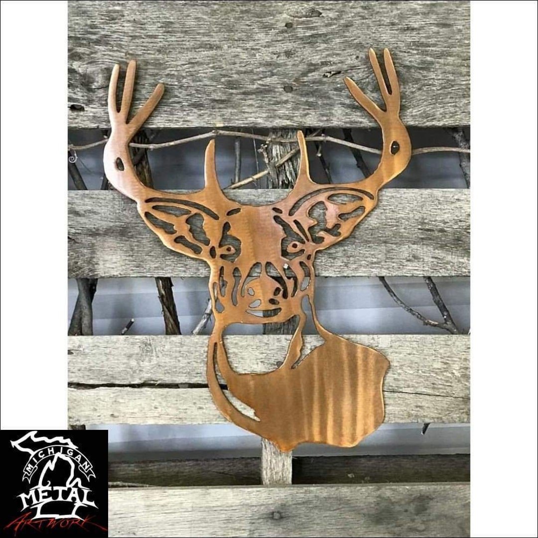 Buck Head Silhouette Metal Wall Art - Etsy