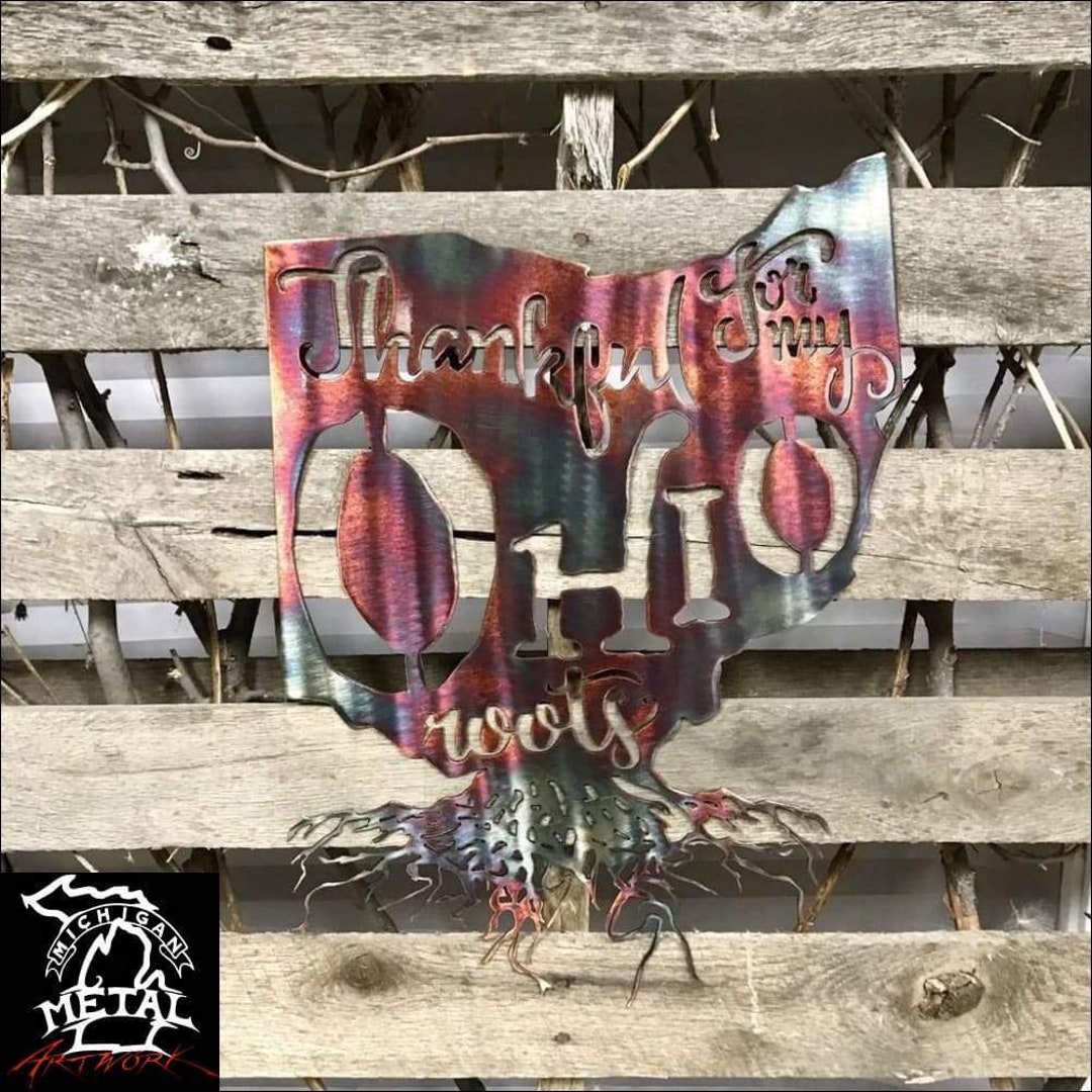 Thankful for My Ohio Roots Metal Wall Art - Etsy